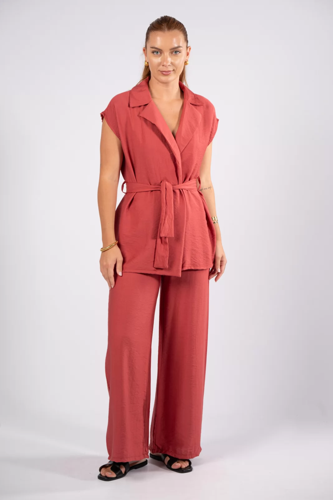 Σετ Γιλέκο-Παντελόνα Εκάι Πορτοκαλί | Marilyn Boutique